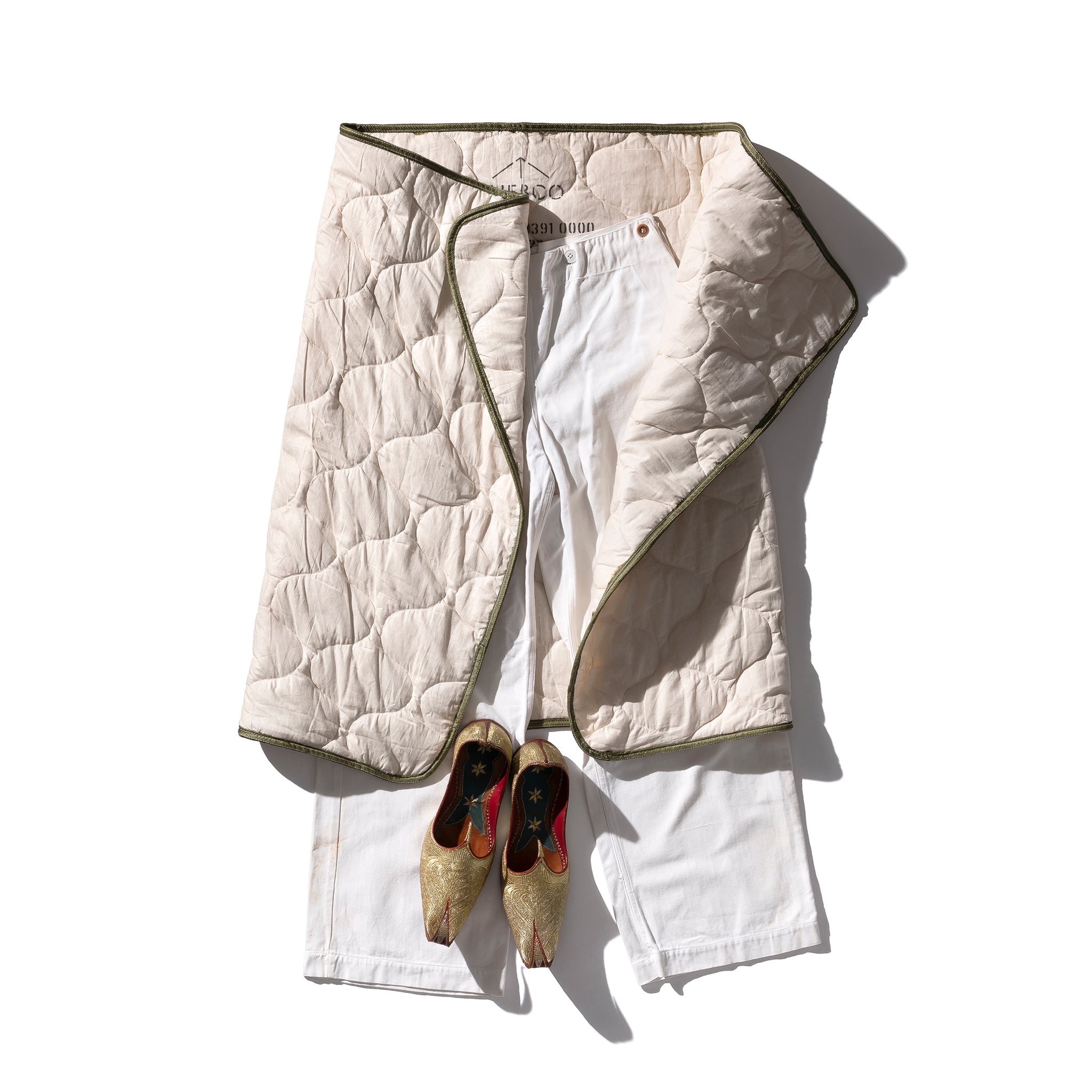 VINTAGE PARACHUTE LINE QUILTED BLANKET / Olive – PUEBCO ONLINE STORE