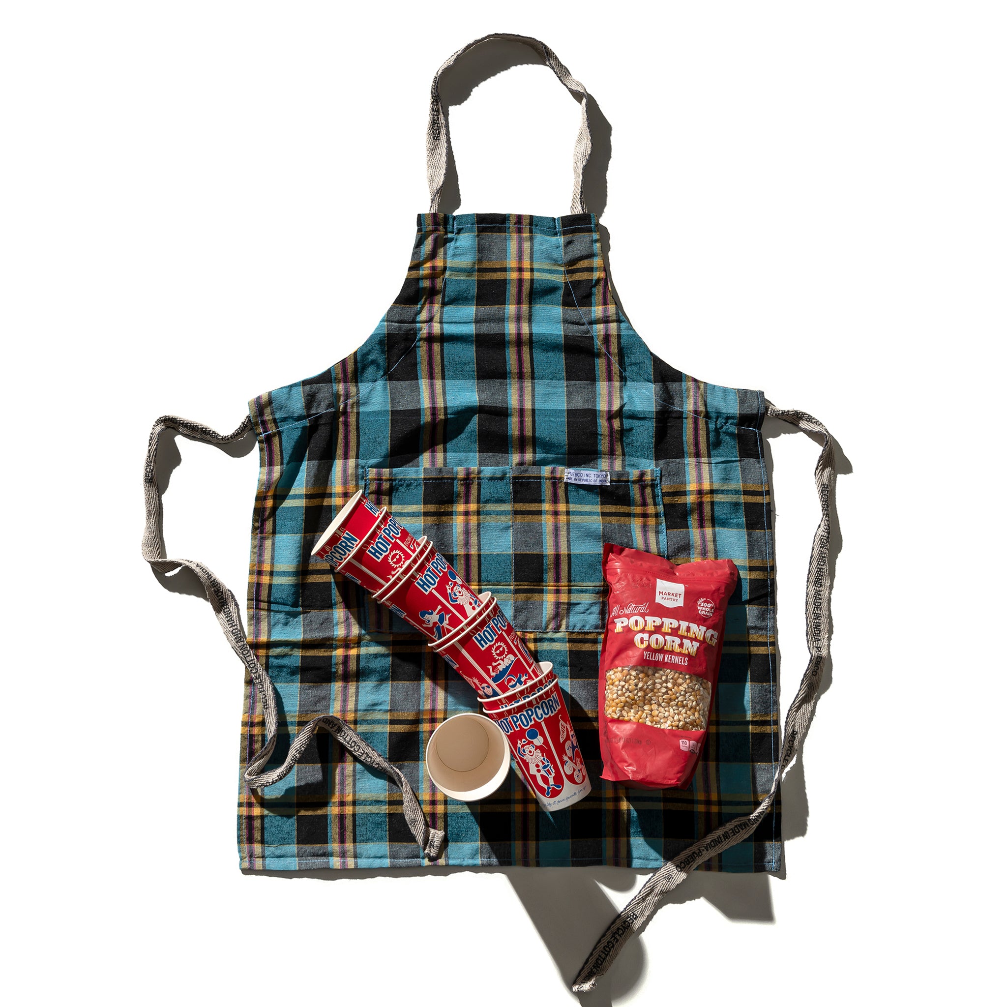 RECYCLE COTTON CHECK APRON / Blue – PUEBCO ONLINE STORE